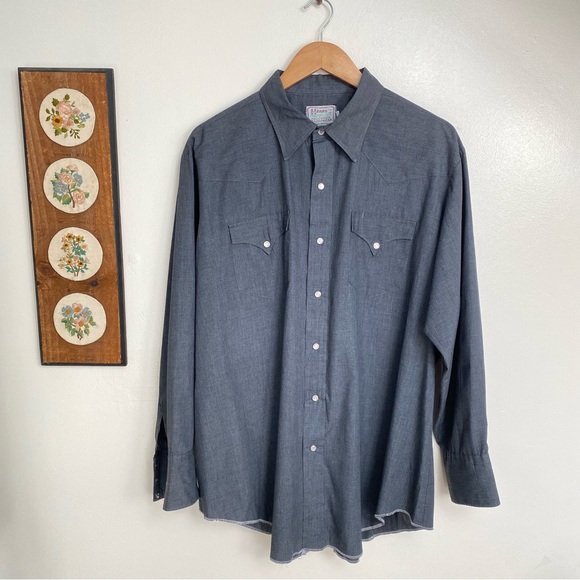Vintage | Shirts | Vintage H Bar C California Ranchwear Pearl Snap ...